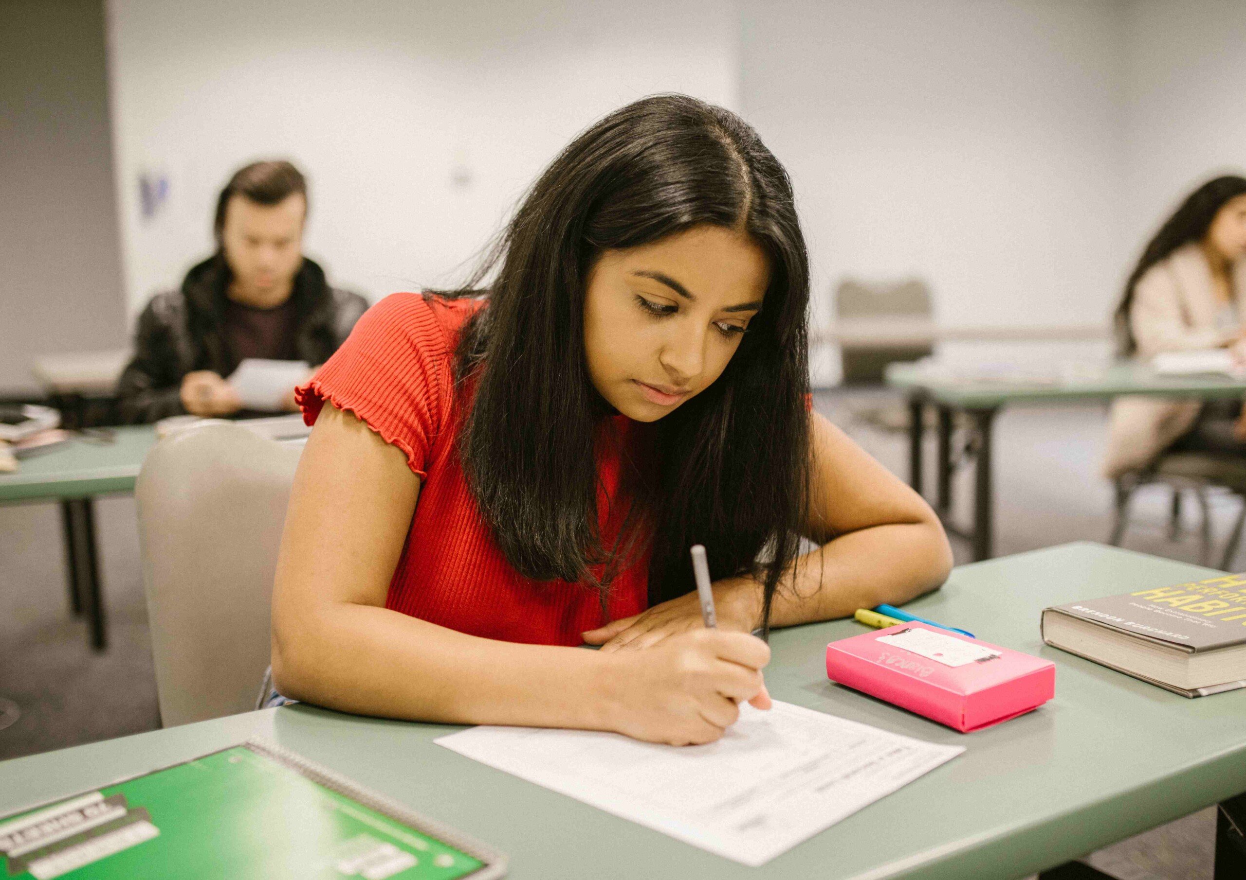 Student Studying For Test